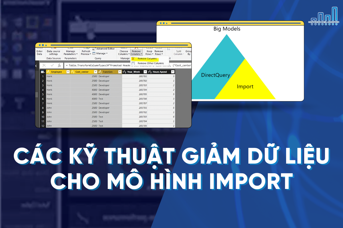 Các kỹ thuật giảm dữ liệu cho mô hình Import - Mastering Data Analytics